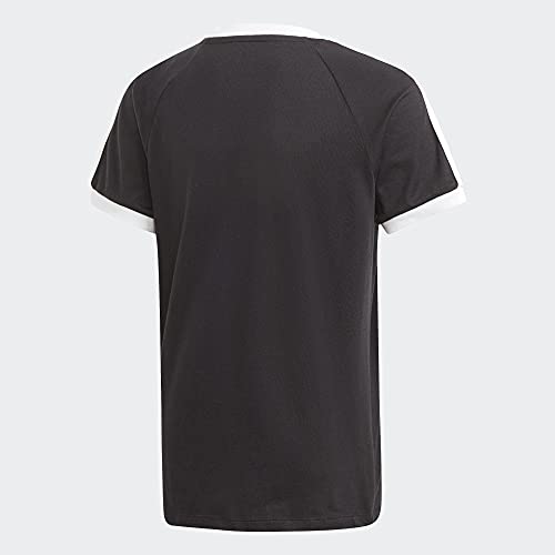 adidas Originals Boys' Big 3-Stripes Tee, black/white, Small