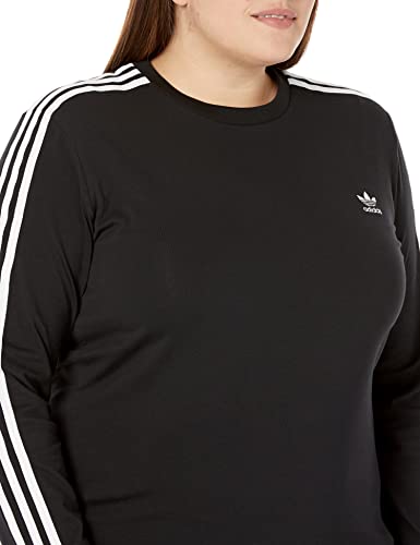 adidas Originals,womens,3-Stripes Long Sleeve,Black,X-Small