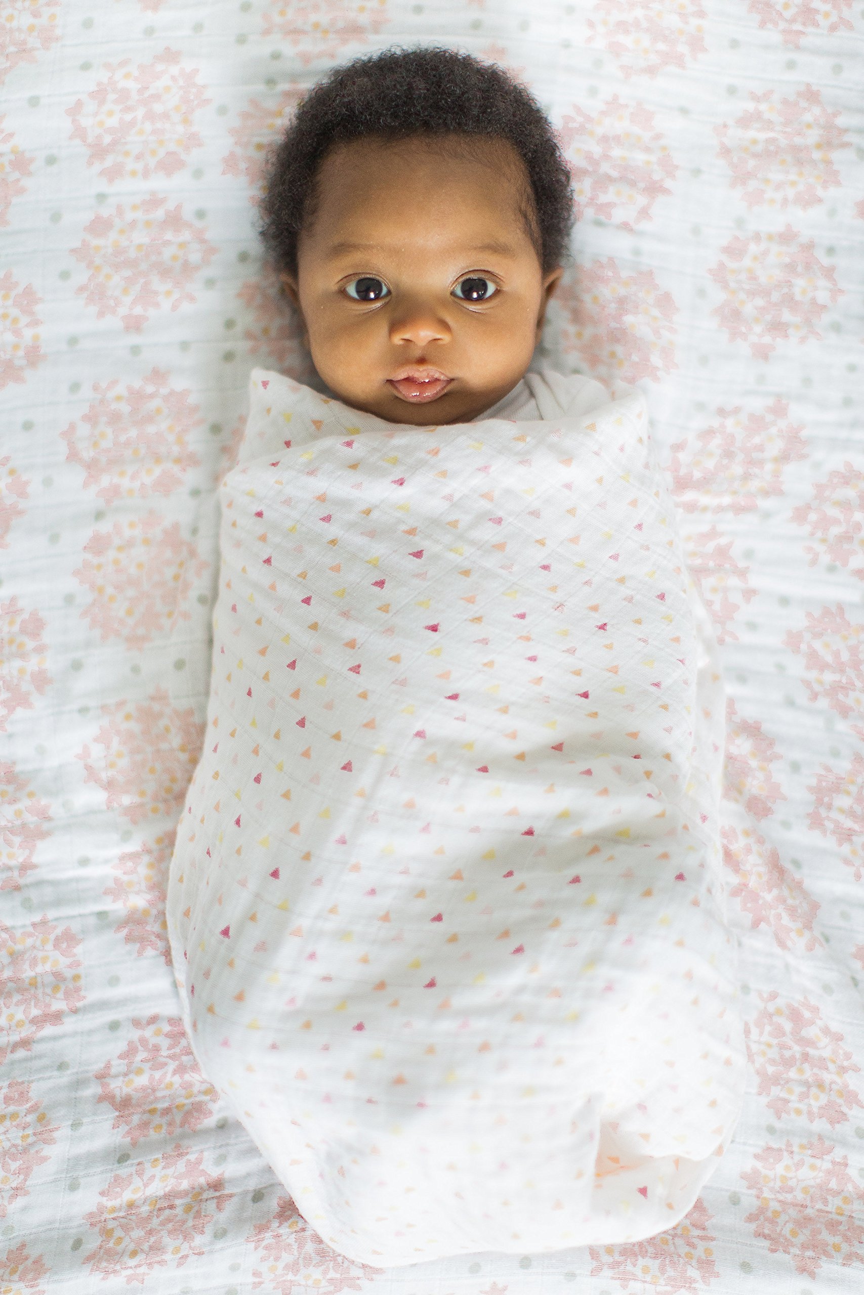 Softest Cotton Muslin Changing Pad Cover, Pink Heavenly Floral