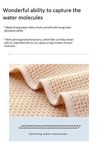 Luke's Gift Japanese Style Waffle Weave Hand Towel, 100% Long Staple Cotton, 28" x 13", Microfiber Drying (Light Brown)