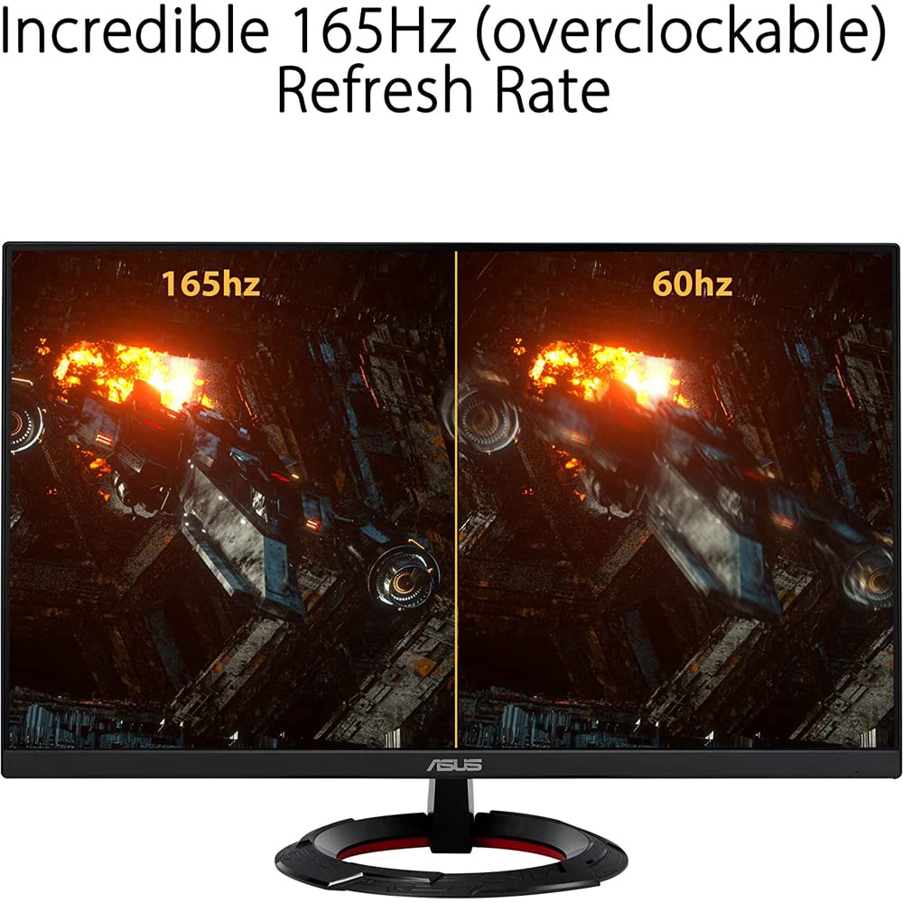 ASUS VG249Q1R TUF Gaming 23.8 inch 1080p Monitor with FreeSync Premium Bundle with Deco Gear HDMI Cable 2 Pack + Gamer Surface Mousepad + Screen Cloth