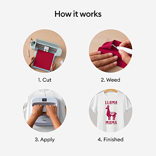 Cricut Everyday Iron On - 12β x 2ft - HTV Vinyl for T-Shirts - StrongBond Guarantee, Outlast 50+ Washes, Use with Cricut Explore Air 2/Maker, Red