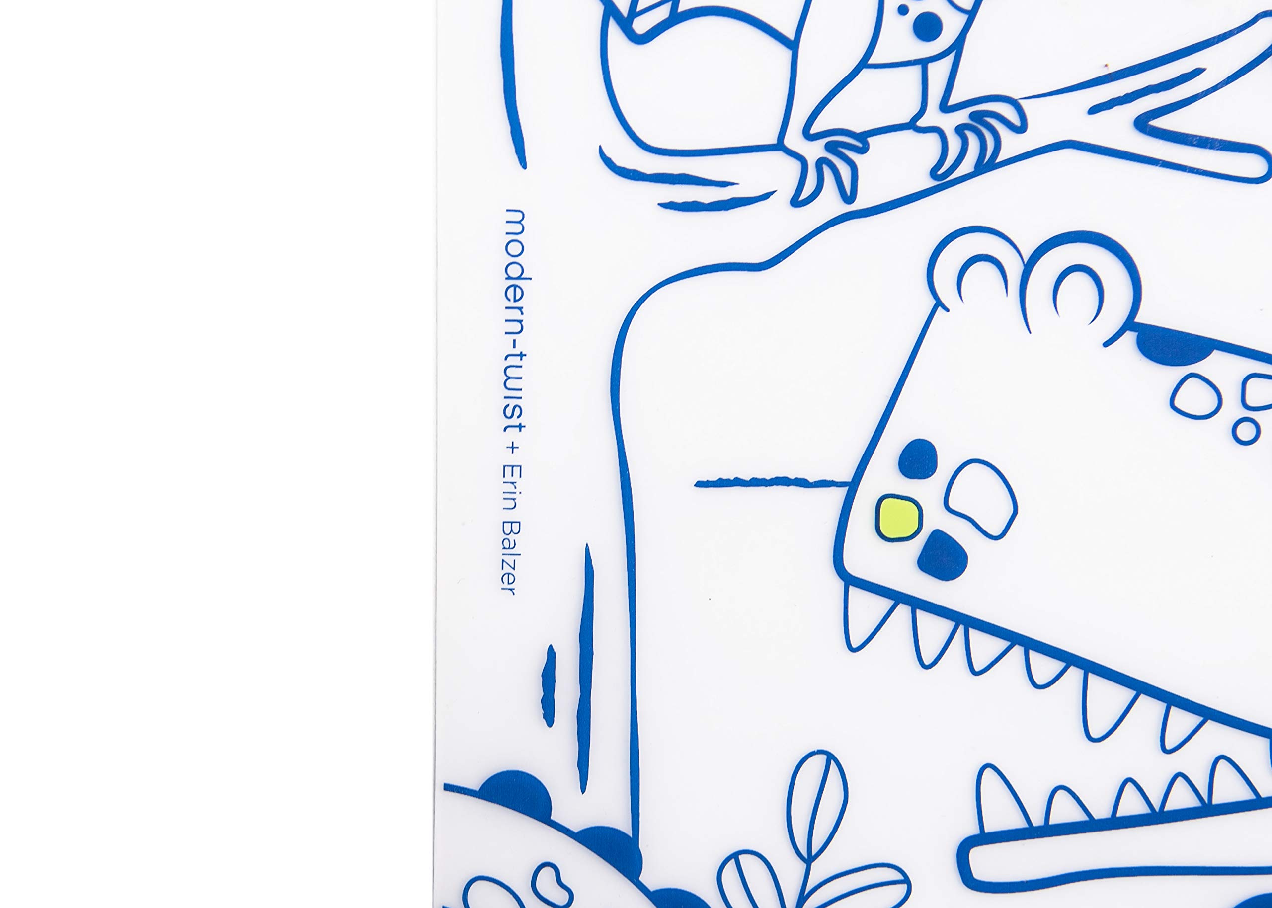 modern-twist 10 x 14" Reusable, Waterproof Coloring Mark-Mat Sheet for Kids, 100% Food-Grade Silicone, Pack of 1, Dino Maze