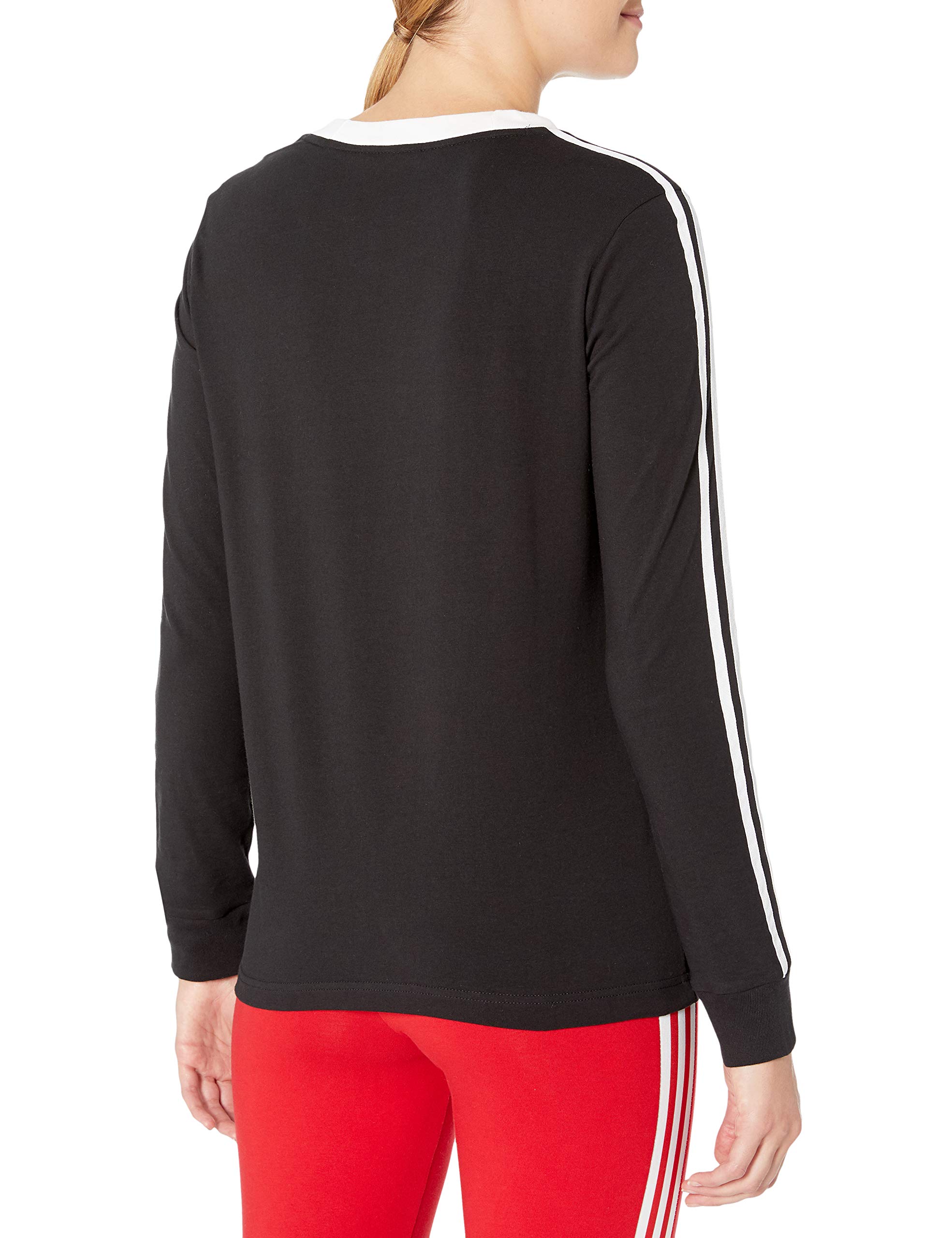 adidas Originals womens 3-Stripes Tee Black/White Small