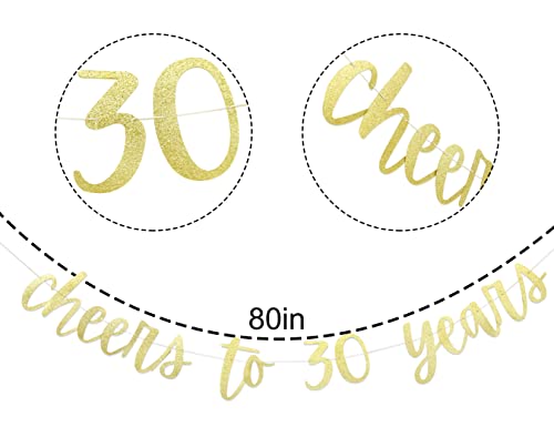 Cheers to 30 Years Banner - Happy 30th Birthday Banner,30th Birthday Banner,30th Birthday Banner for Women/men,30 Birthday Party Decorations Banner,Happy 30th Birthday Banner Party Decorations