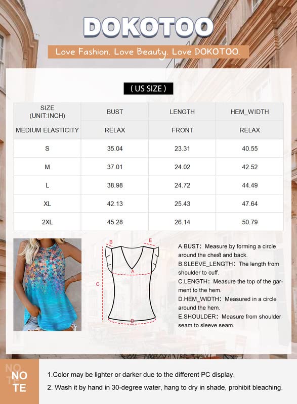 Dokotoo Women's Summer 2023 Sleeveless Halter Neck Tie Dye Floral Print Tank Top - Grey, Large
