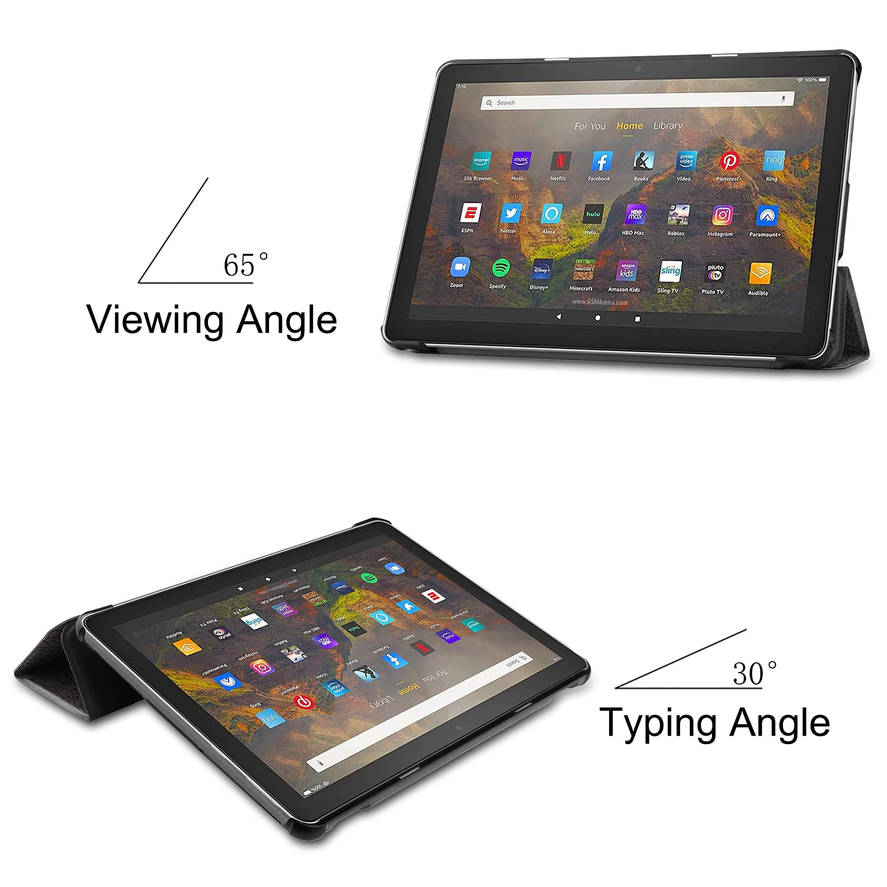 Boskin for Kindle Fire HD 10 case/HD 10 Plus case 2021 Released 11th Generation,PU Leather Smart Cover with Auto Wake/Sleep (Starry)