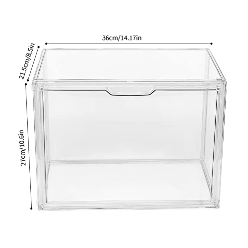 Cutora 3 Pack Clear Handbag Purse Storage Organizers for Closet, Acrylic Handbag Purse Shoes Toy Display Plastic Case, Anti Dust Luxury Stackable Bag Container Box with Magnetic Door for Pocketbook Clutch