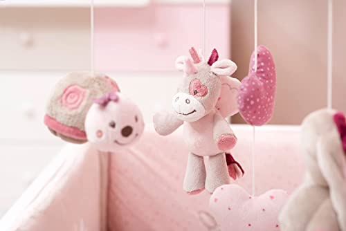 Nattou Mobile with Music Box Nina, Jade, & Lili - Gentle Lullaby La-Le-Lu, 37 X 31 X 9 cm, Pink