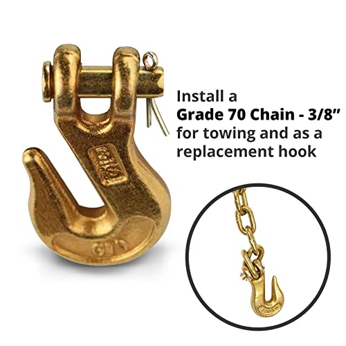DC Cargo Mall G70 3/8 Chain Hook β Heavy Duty Clevis Grab Hook for 3/8 Inch Grade 70 Chain - for Trailer Truck Transport - 6,600 lbs, 4-Pack