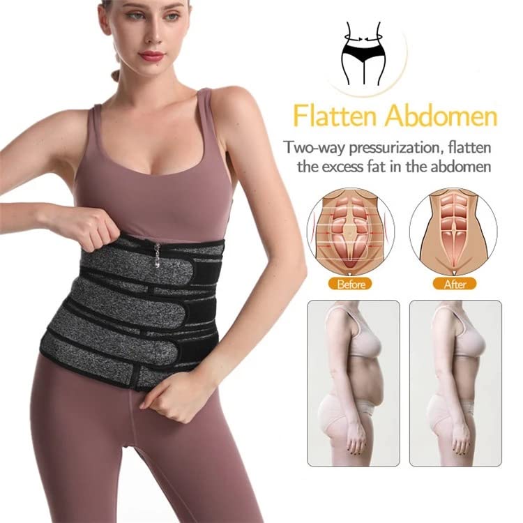 DDFS Workout Corset Sweat Waist Corset Trainer Wrap Seamless Sports Colombian Waist Trainer for Women Black 2XL