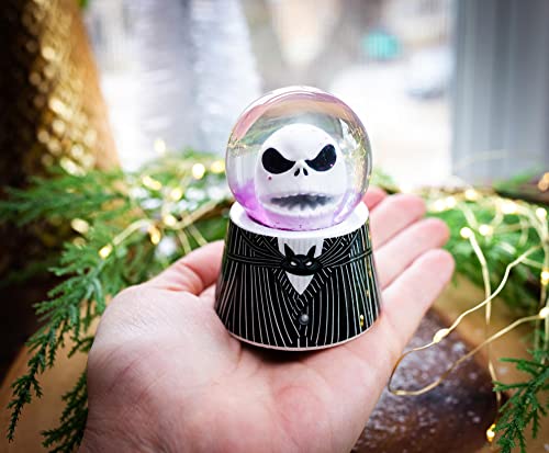 Disney The Nightmare Before Christmas Jack Skellington 3-Inch Mini Light-Up Snow Globe with Swirling Glitter