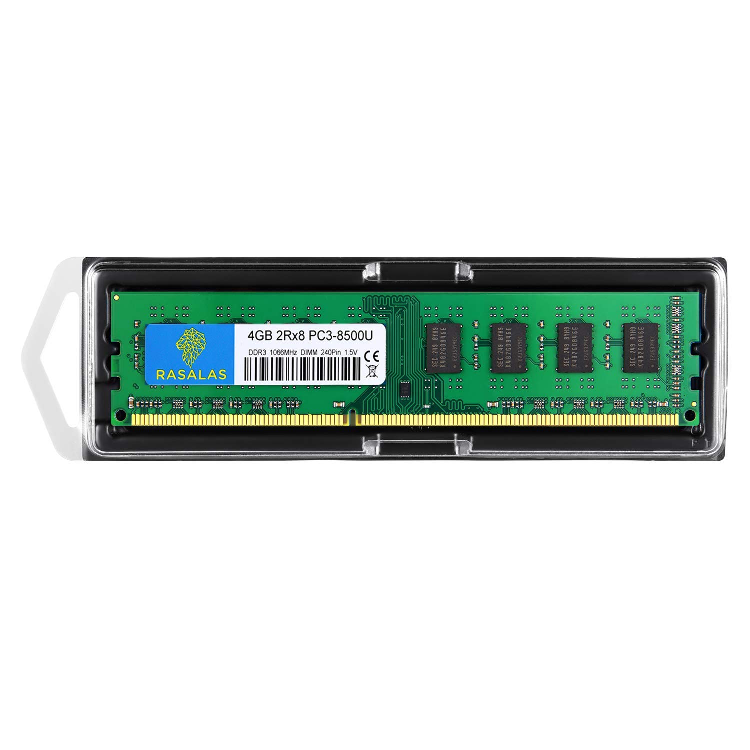 Rasalas 8GB DDR3 Kit (2x4GB) PC3-8500 DDR3 1066 Mhz DDR3 8GB Udimm DDR3 Ram 2Rx8 1.5V CL7 Desktop Comuter Ram Memory Modules Upgrade