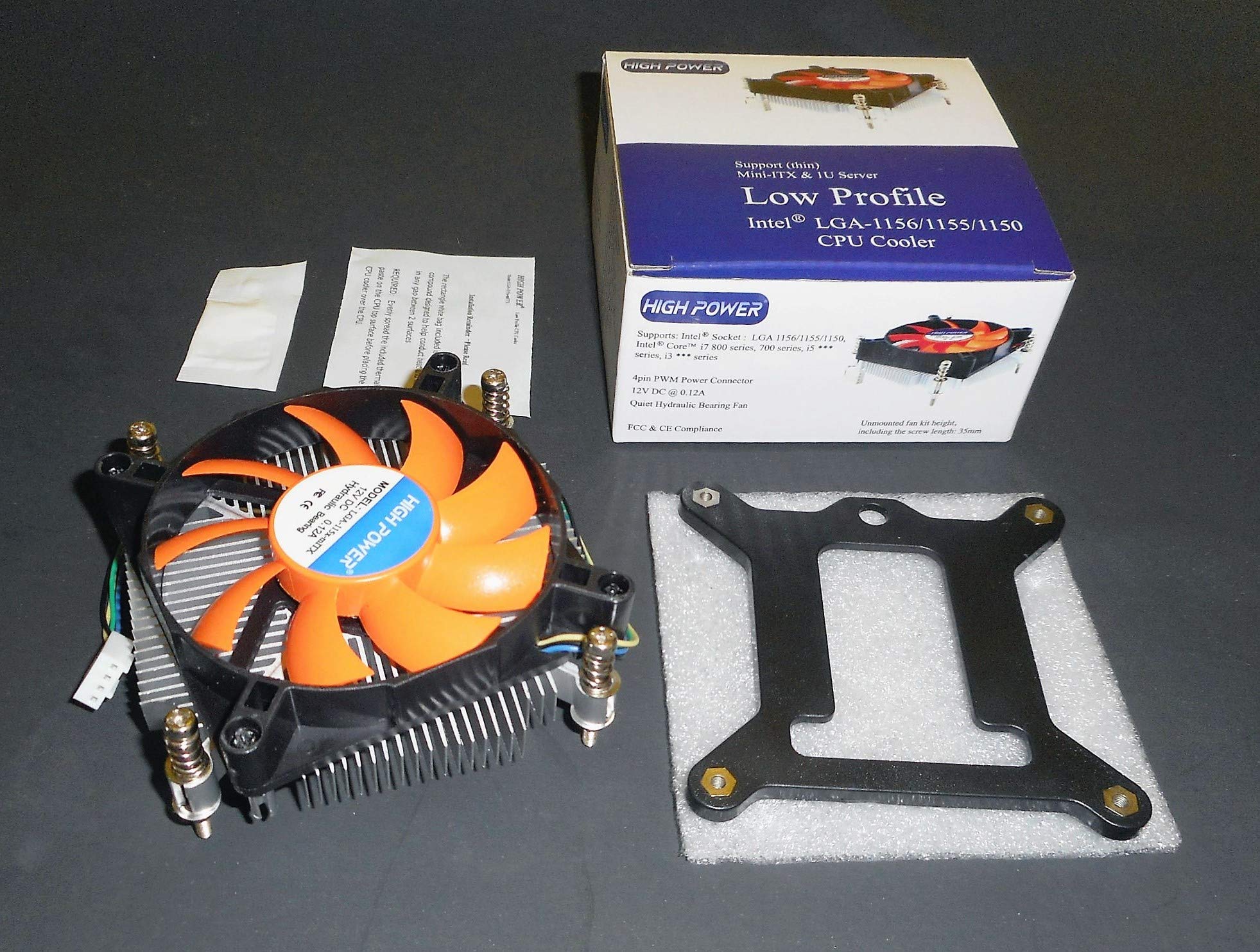 HIGH POWER® LGA-115x-mITX 1U Low-Profile Quiet 80mm Intel LGA 1150 1151 1155 1156 CPU Cooling Fan Mini ITX Micro ATX mITX PC i5 i7 Processor Cooler