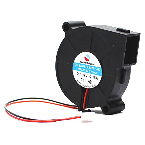 SoundOriginal 12VDC Brushless Blower Cooling Fan 50x50x15mm Fans for 3D Printer Humidifier Aromatherapy and Other Small Appliances Series Repair Replacement (x1 12V)
