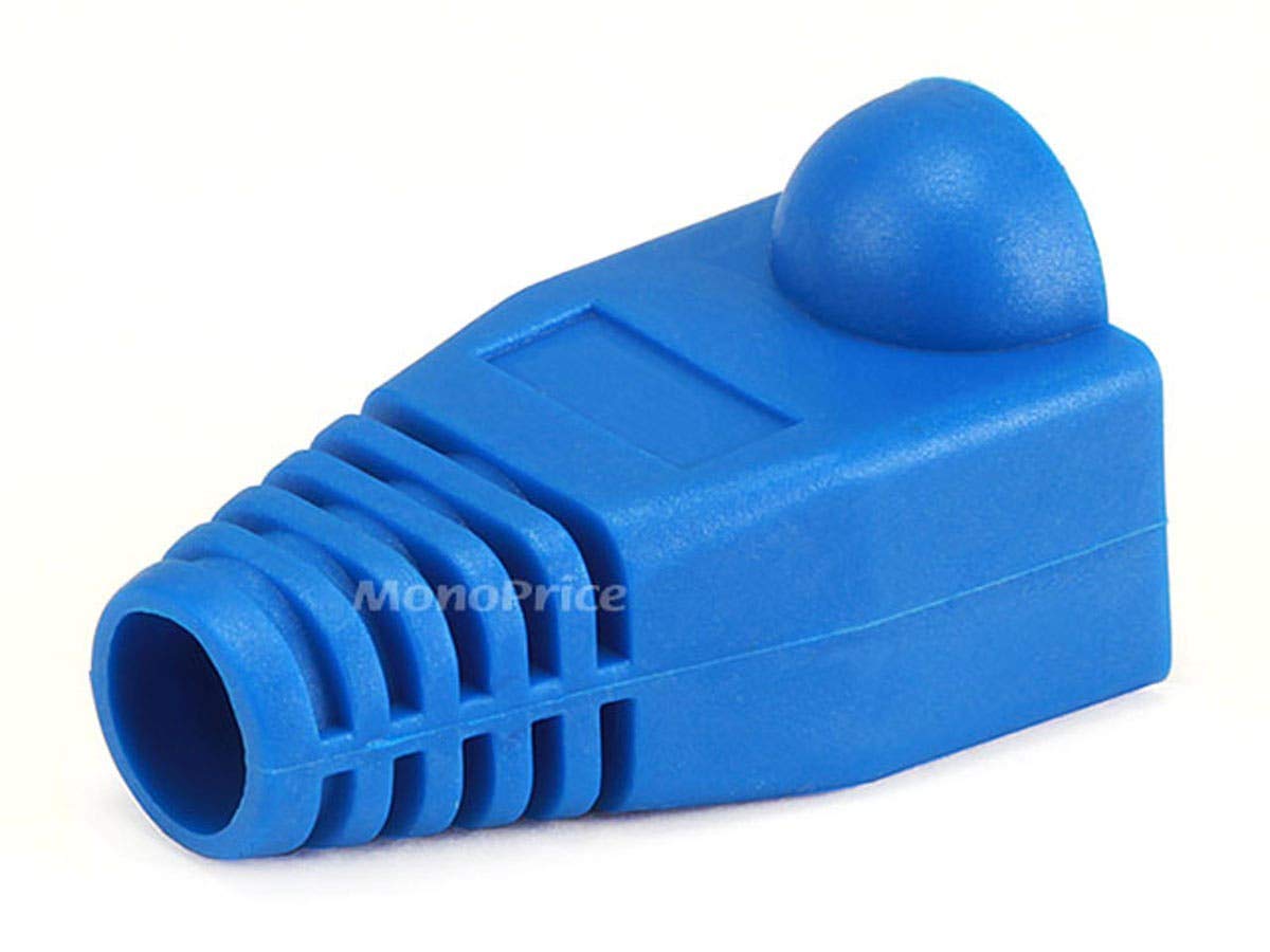 Monoprice [50pcs] RJ-45 Color Coded Strain Relief Boots - BLUE