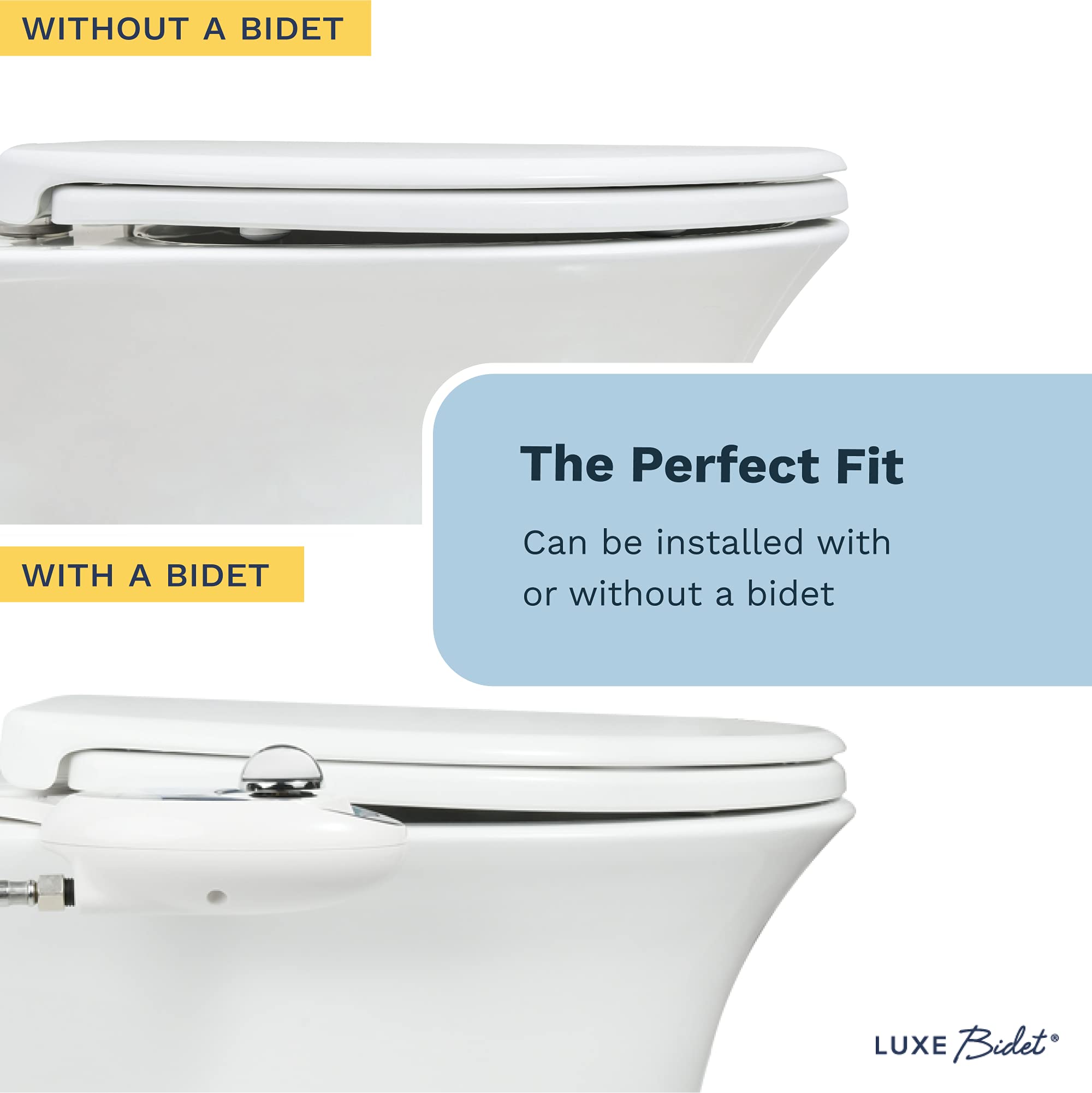 LUXE Bidet NEO 320 Blue and Elongated Toilet Seat Bundle