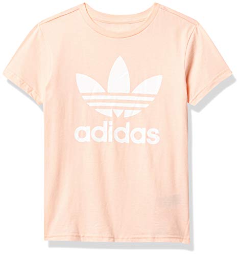adidas Originals unisex-youth Trefoil Tee Haze Coral/White Medium