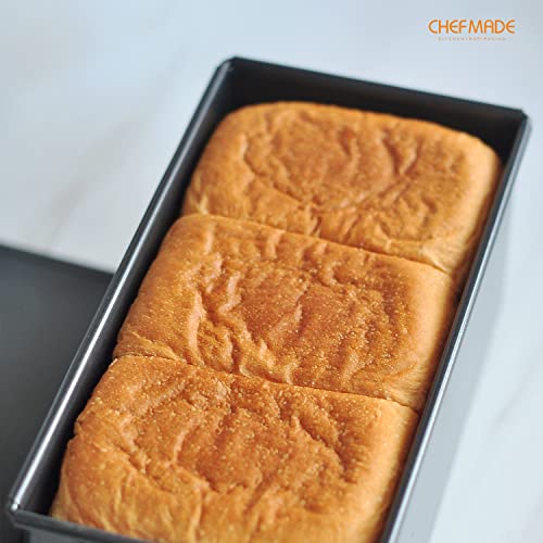 CHEFMADE Bread Loaf Pan with Lid, Nonstick 0.99Lb Dough Capacity Rectangle Flat Toast Box for Oven Baking