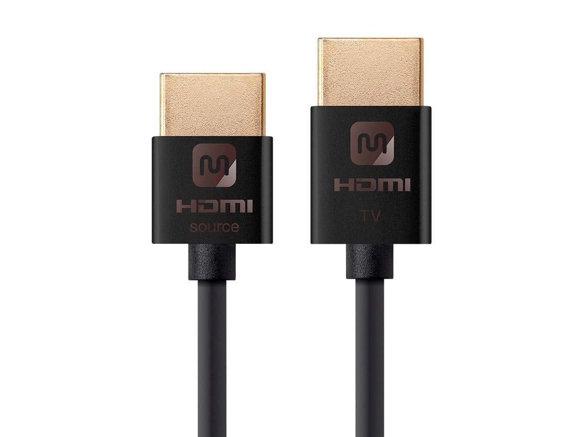 Monoprice 114196 HDMI High Speed Active Cable - 15 Feet - Black, 4K@60Hz, 18Gbps, HDR, 36AWG, YUV 4:4:4 - Ultra Slim Active Series