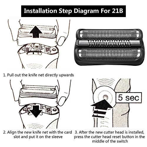 Aijen 21B Shaver Replacement Head - compatible with braun Series 3 replacement head -Compatible 300s, 310s, 3010BTwith Models Shaver Replacement Head