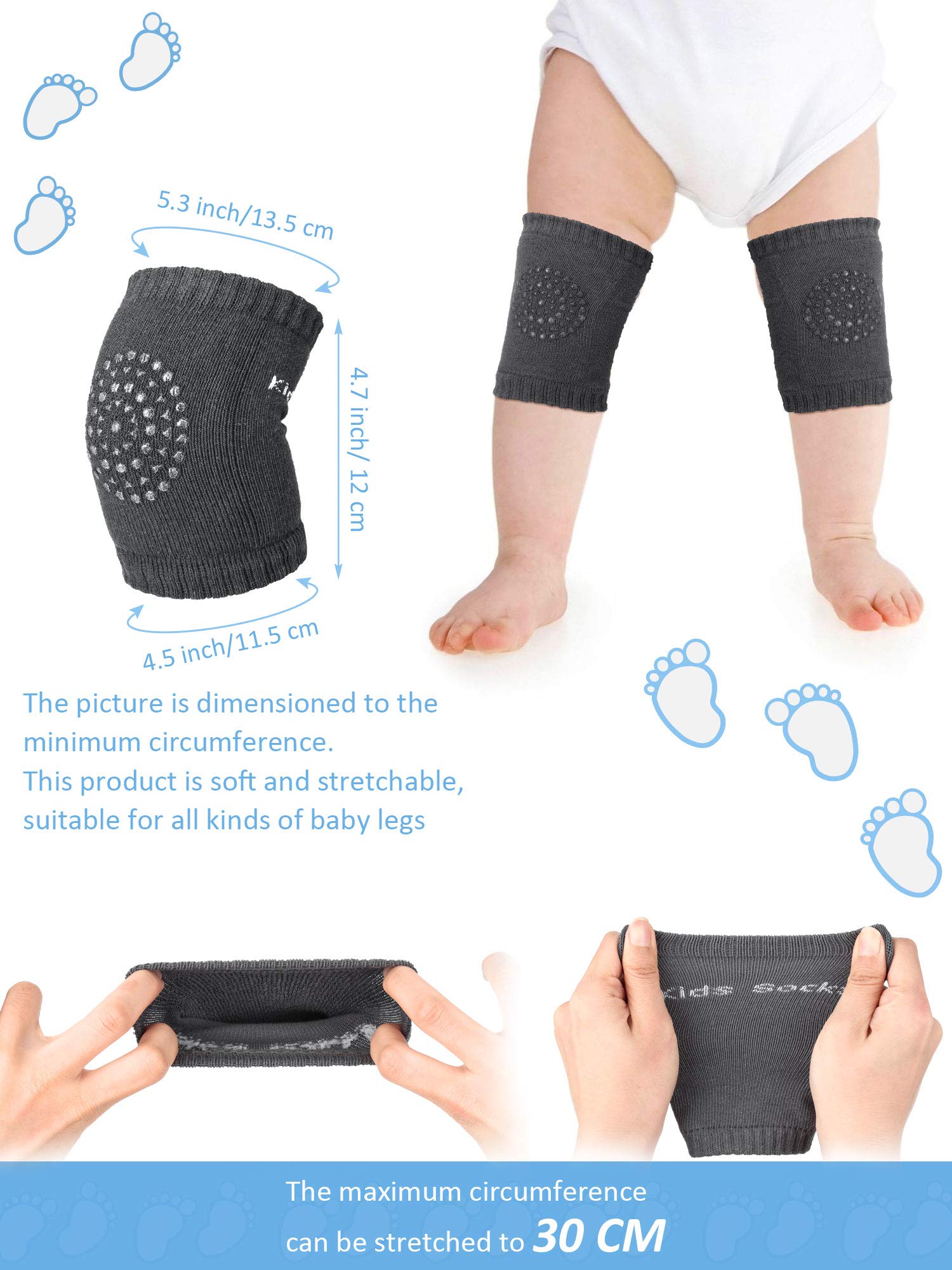 WILLBOND 12 Pairs Baby Crawling Pads Anti-Slip Knee Protector Baby's Knee for Crawling Leg Warmers Toddler Walker Protector Essentials Pads