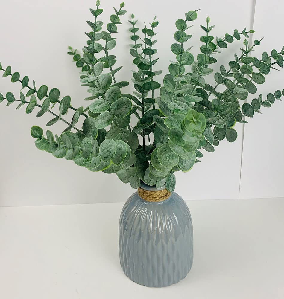 Fawoert 10Pcs Artificial Eucalyptus Leaf Stem, Gray-Green Artificial Plant Branches for Home Garden Core Wedding Decoration.