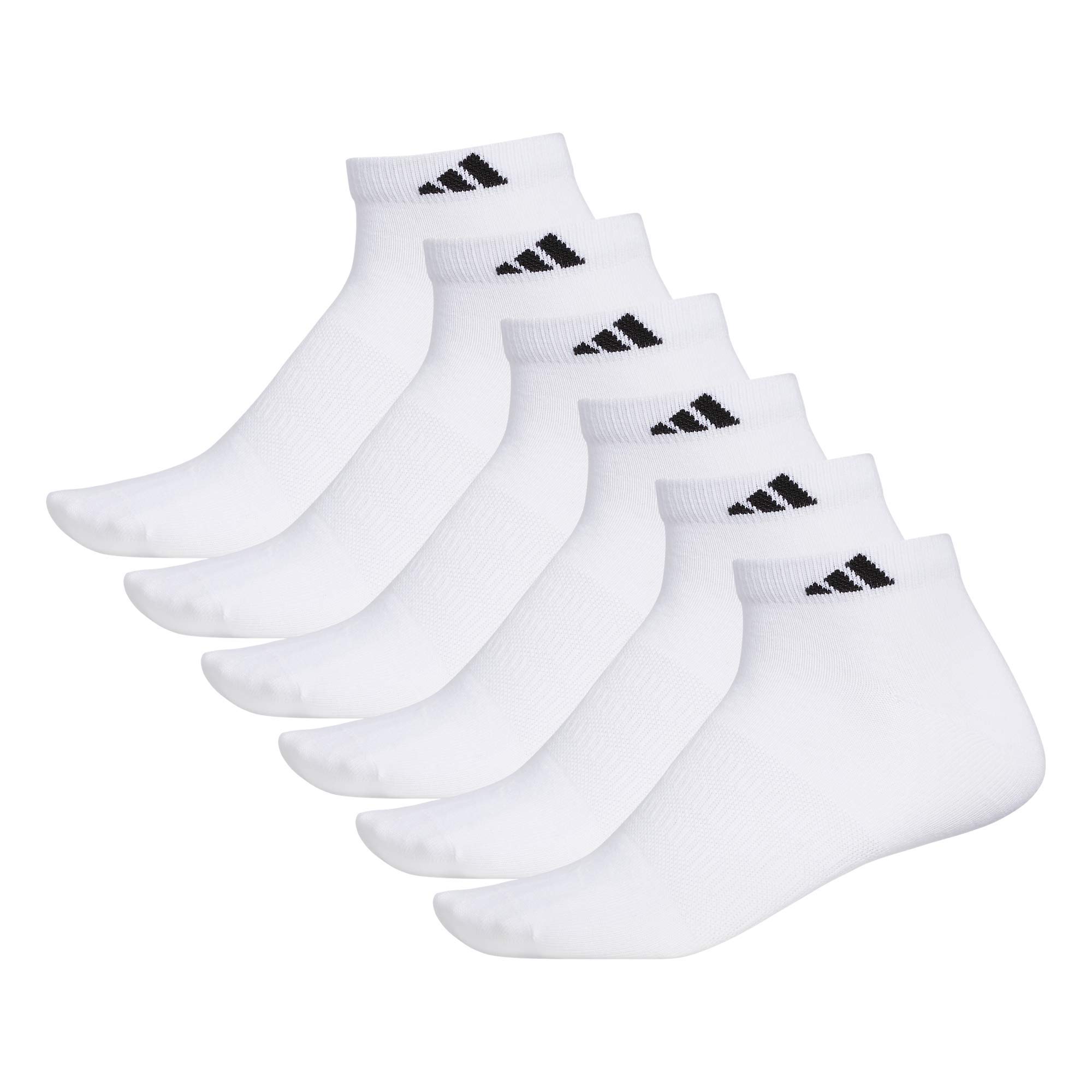 adidas Men's Superlite Low Cut Socks (6-Pair), White/Black, Large