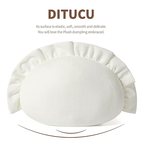 Ditucu Cute Dumpling Plush Pillow Funny Food Soup Dumpling Plushie Kawaii Stuffed Aniamls Toys Hugging Gifts for Kids White 14 inch