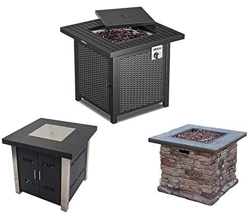 Bbqzone 31x31x24 Inches Fire Pit Cover Square, Fit for 28/30/31 inch Square Fire Pit Table, Heavy Duty Fabric with PVC Coating Rainproof and Windproof
