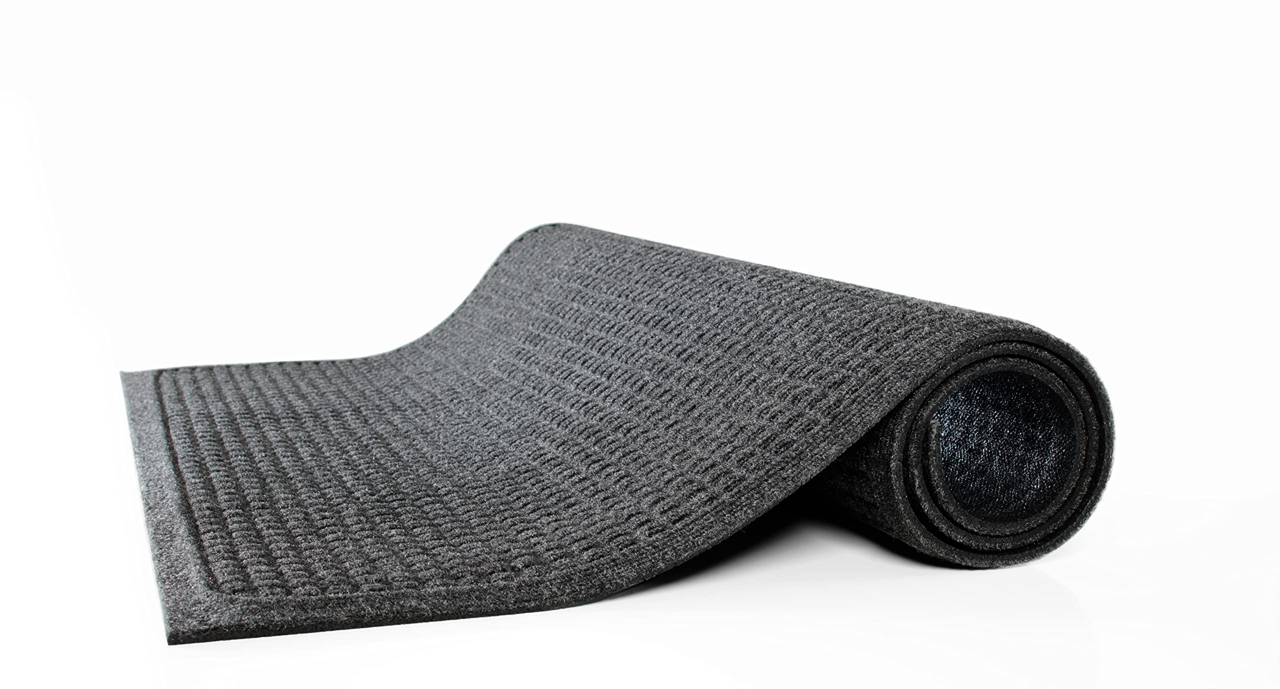 Guardian Floor Protection EGDFB030504 EcoGuard Diamond Indoor Wiper Floor Mat, Recycled Plactic and Rubber, 3" Length, 5' Width, Charcoal Black