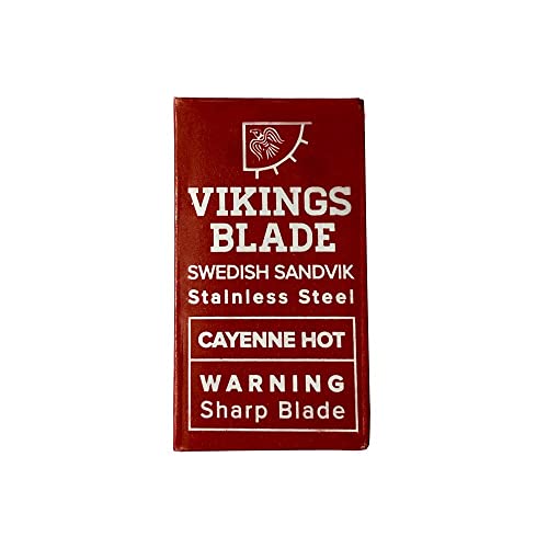 Double Edge Safety Razor Blades, Swedish Steel, 50 Count, by VIKINGS BLADE, Platinum Coated Replacement Razor Blade & Refills, Eco Friendly, Smooth, Close, Clean Shaving Blades, Semi-Aggressive & Safe