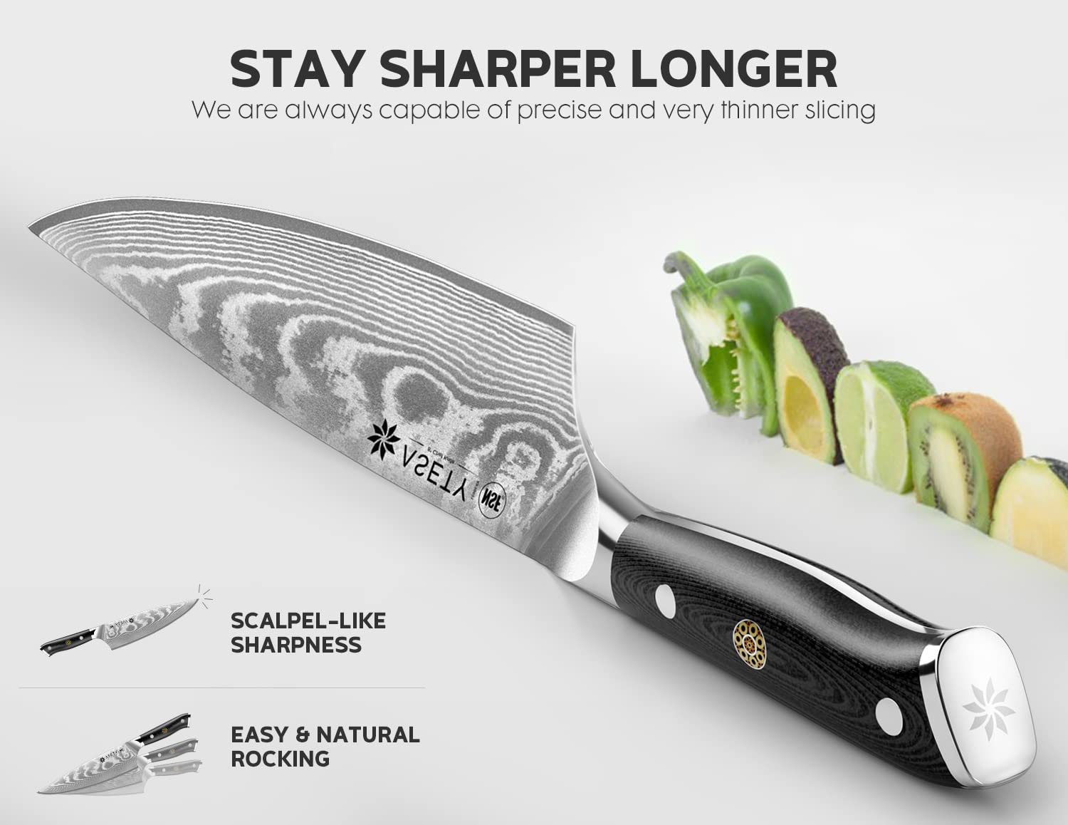 ASETY Damascus Knife Set 3 PCS, NSF Food-Safe Japanese Kitchen Knife Set with VG10 Steel Core, Ultra-Sharp Professional Chef Knife Set and Full Tang G10 Handle, Gift Box
