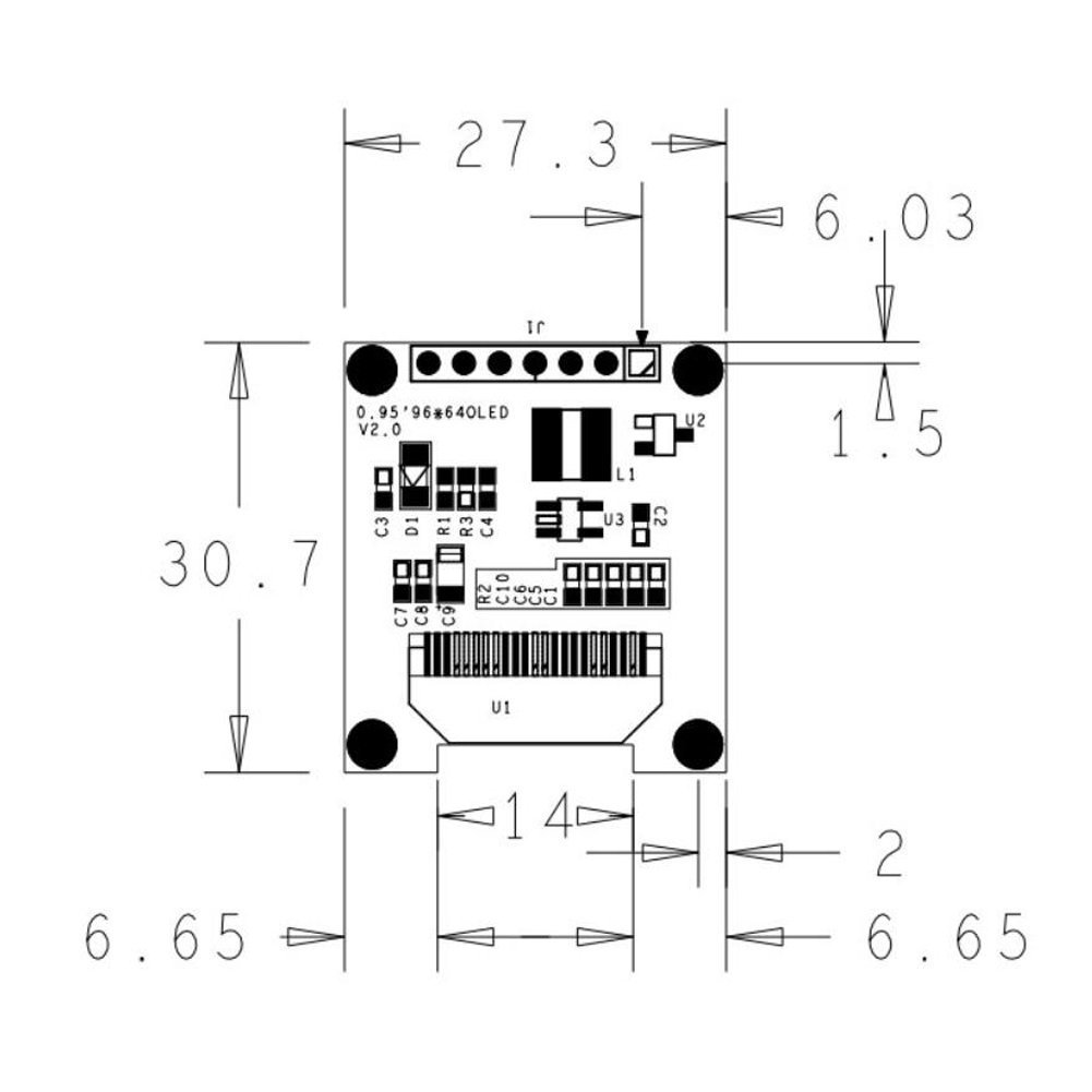 HiLetgo 0.95" Inch 7 Pin Colorful 65K SPI OLED Display Module SSD1331 96 * 64 Resolution for Arduino 51 STM32