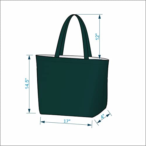 Canvas Tote Bag with Zipper, Eco-Friendly Large Travel Tote Bags for Women for Shopping, Work & Beach