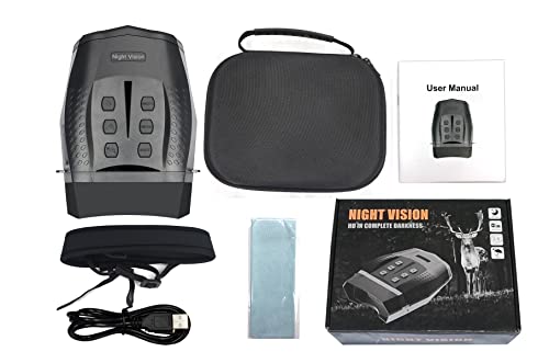 Bush Tech Night Vision Binoculars, Military-Grade Binoculars with Camera for Deer Hunting and Surveillance, Day and Night High-Power Binoculars with 4X Digital Zoom, 1312-Foot Range, 2.5β LCD Display