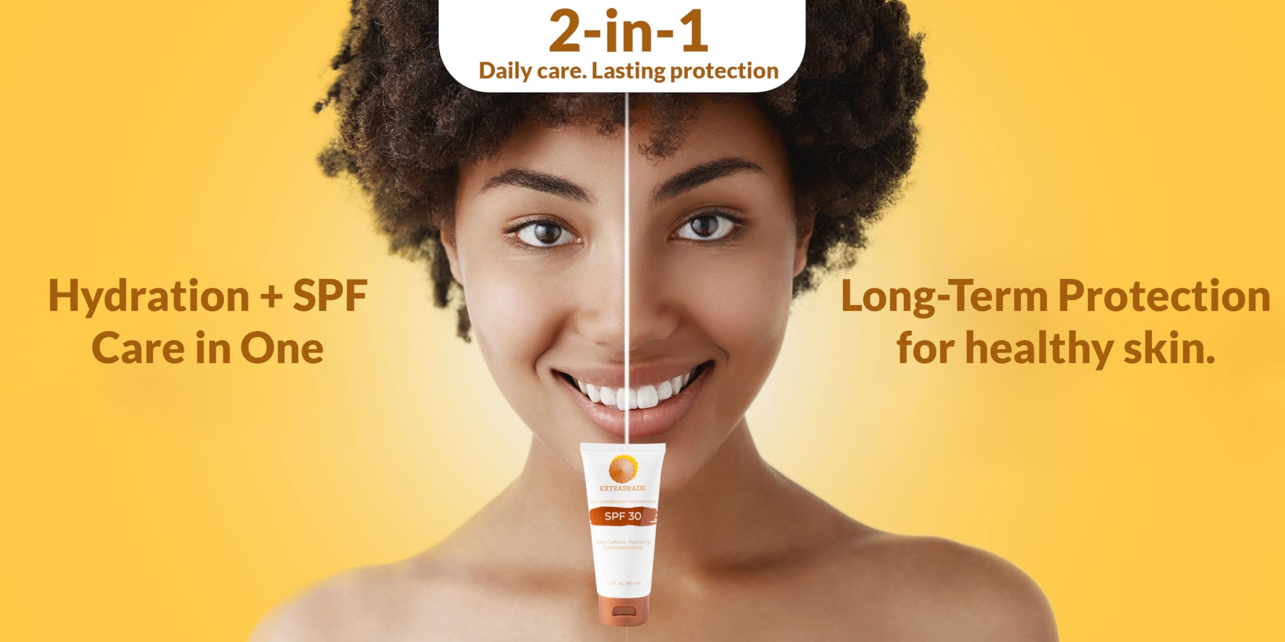 EXTRASHADE Premium Hydro Boost Black People Sunscreen for Melanin Rich, Dark, and Black skin, No White Cast, Non Greasy, Oil Free, Broad Spectrum UVA/UVB SPF 30, Daily Sun Protection (3 FL Oz)