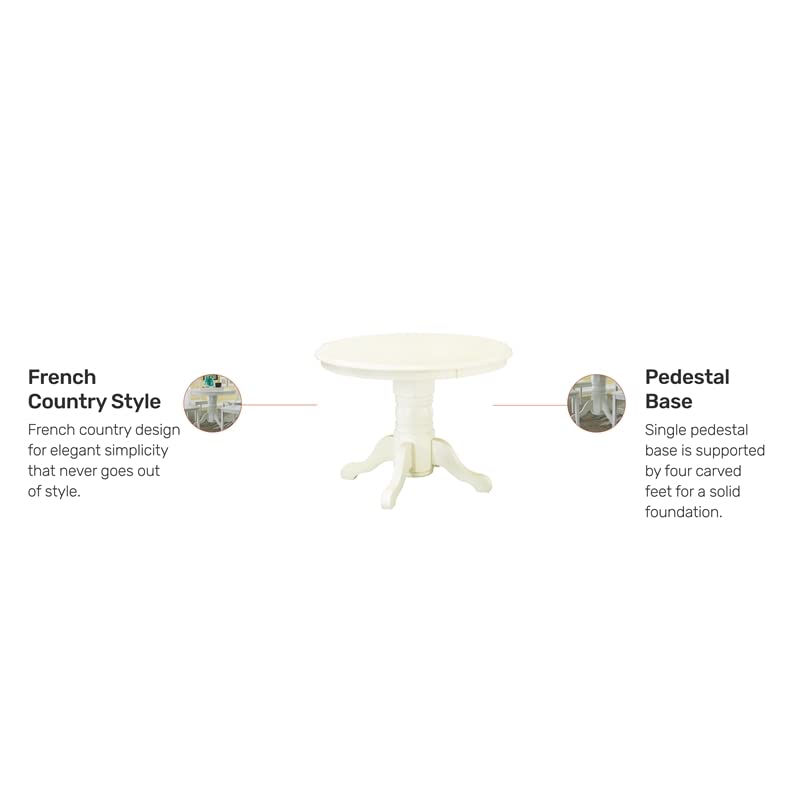 Homestyles Warwick Dining Table, W-42β, D-42β, H-30β, Off White