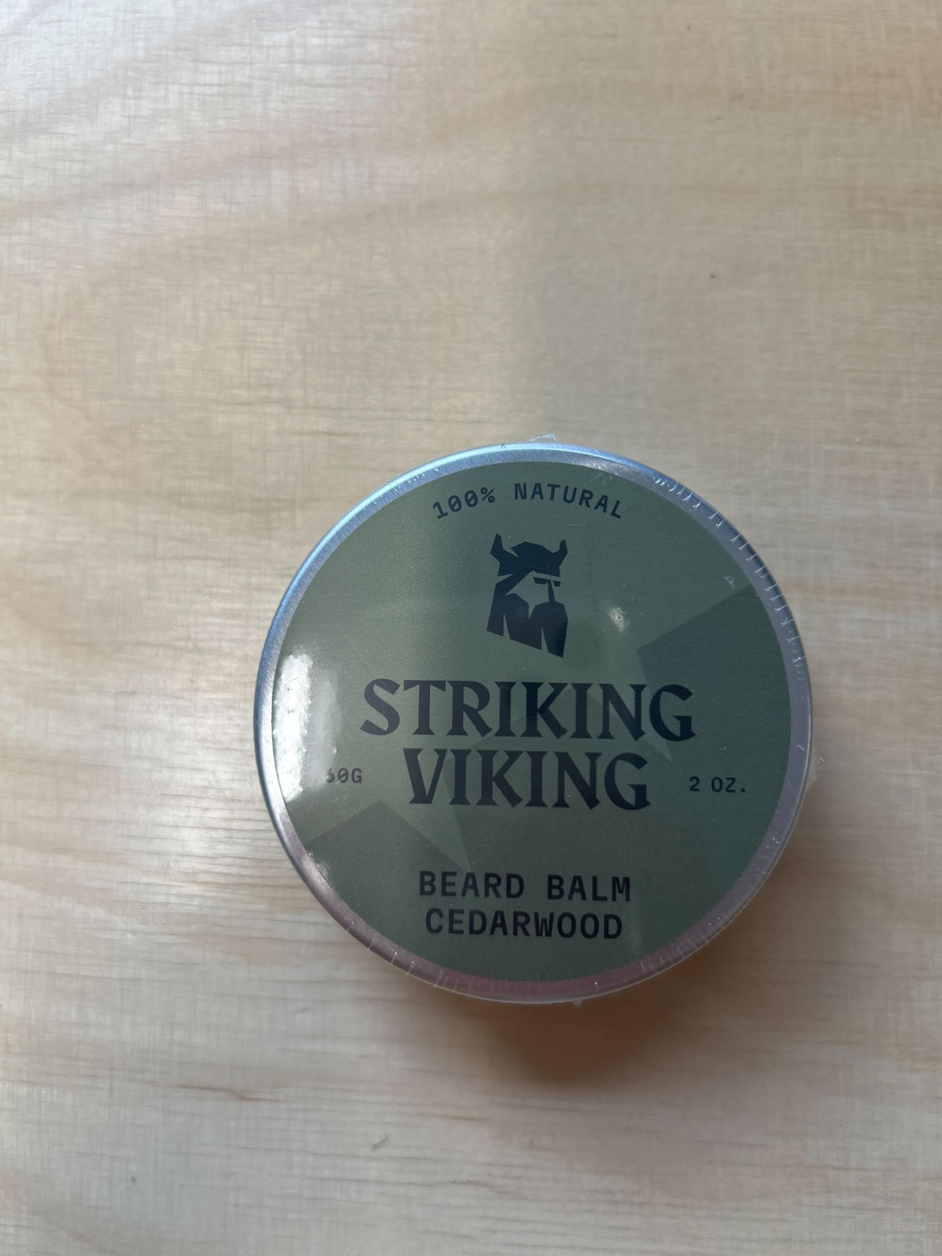 Striking Viking Beard Balm for Men - Leave-In Beard Conditioner - Styling Balm with Natural Butter - Argan & Jojoba Oils, Strengthens & Softens (Cedar Scent, 2 Oz) - Mustache Wax