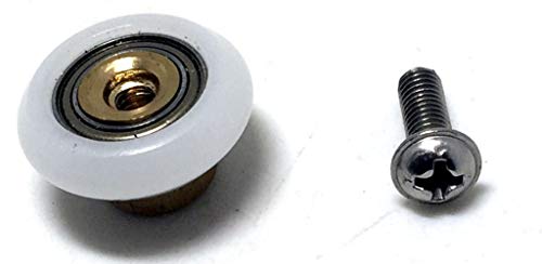 Bioristar Shower Door Rollers Replacement 3/4 Bathroom Pan Glass Sliding Door Pulleys Sliding Door Rollers Replacement Shower Door Hardware Installation Kit 4PCS 19mm