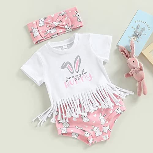 Baby Toddles Easter Funny Pattern Kids Short Sleeve Shirt and Shorts Set with Headband Suit
