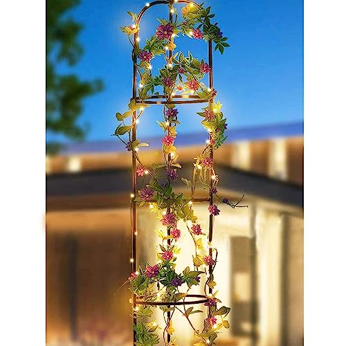 Black Trellis Coated Metal Garden Rose Decor Trellis,Flower Climbing Frame, for Climbing Plants, Roses and Flowers(18.5 * 2.9M)