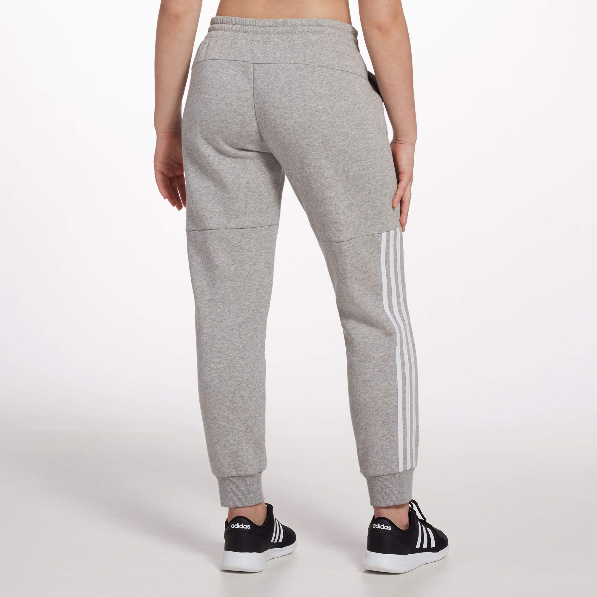 adidas Women's Post Game Solid 3-Stripe Jogger Pants (MGH/White, Medium)