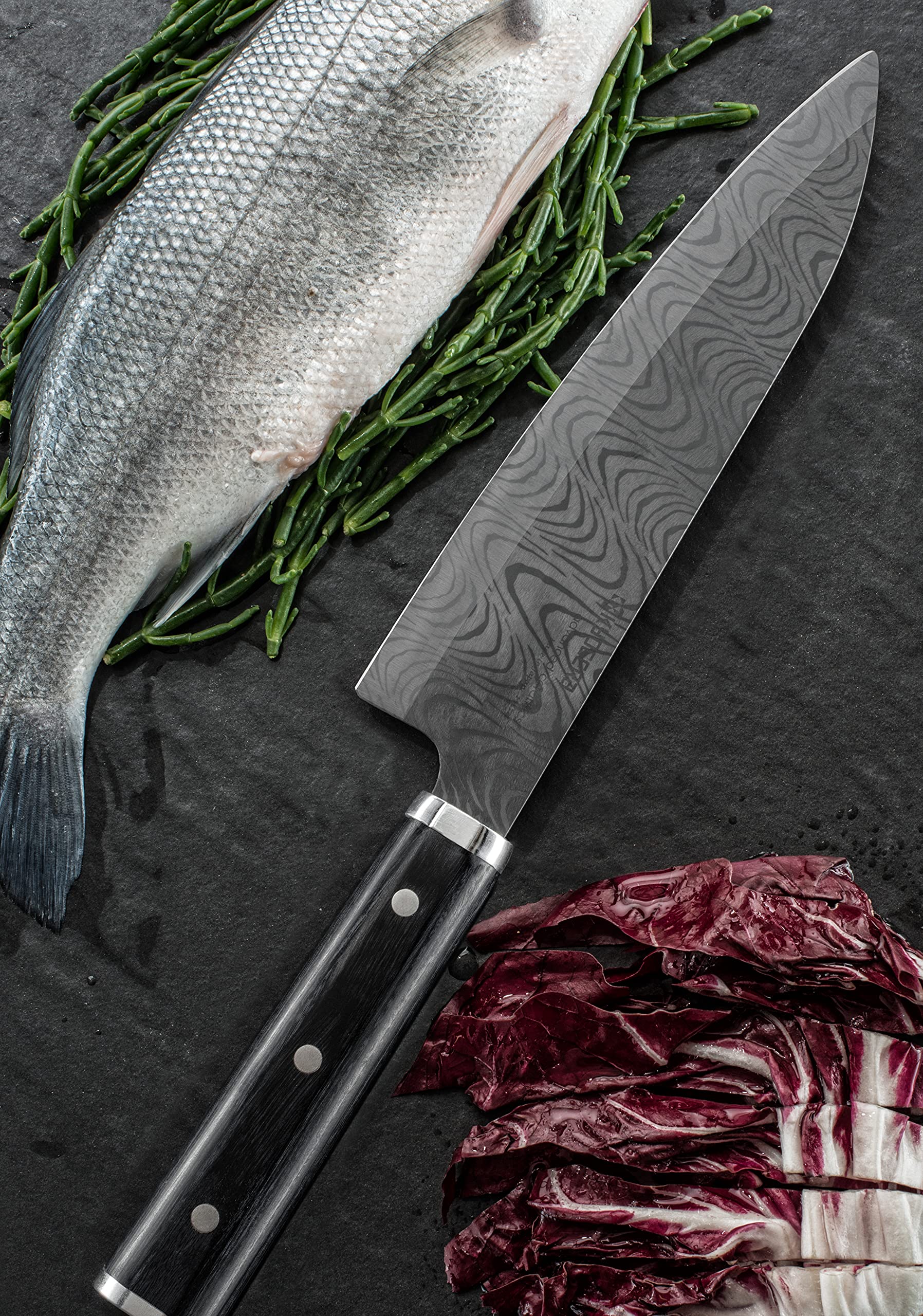 Kyocera - KTN-160-HIP Kyocera Premier Elite Ceramic Chef's Santoku Knife, 6-inch, Black