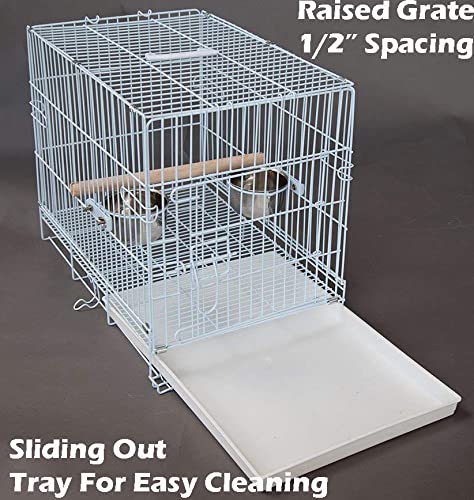 Large Collapsable Bird, Parrot, Dog and Cat Travel Vet Carrier Cage, 24"x16.5"x20"