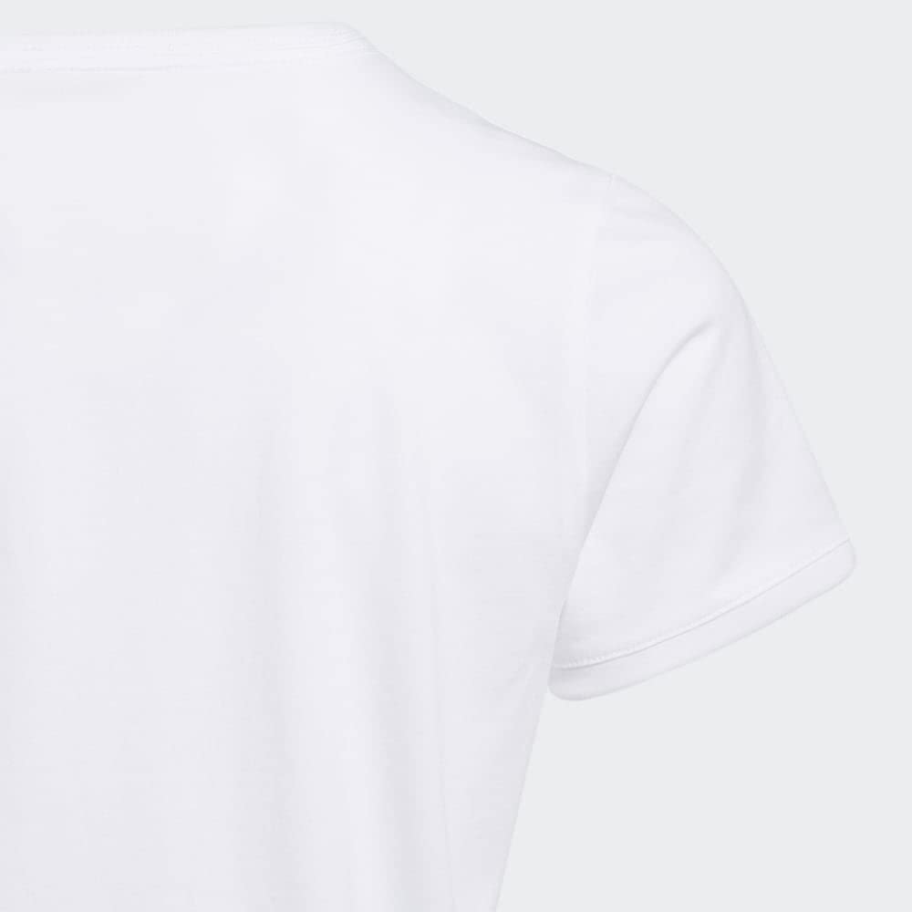 adidas girls Short Sleeve Vent Graphic Tee T Shirt, White With Purple, Large US