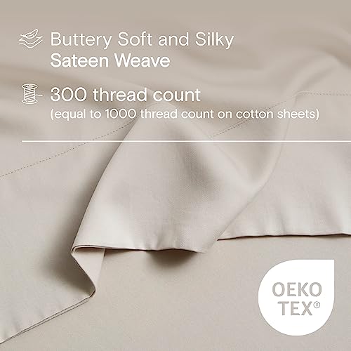 DOZ by SIJO 100% Organic Bamboo Sheet Set, Buttery Soft, Cooling for Hot Sleepers, Silky Breathable, Oeko-TEX, High GSM, 16" Deep Pockets - 3pc - 2 Pillowcases 1 Fitted Sheet (Fog, Queen)