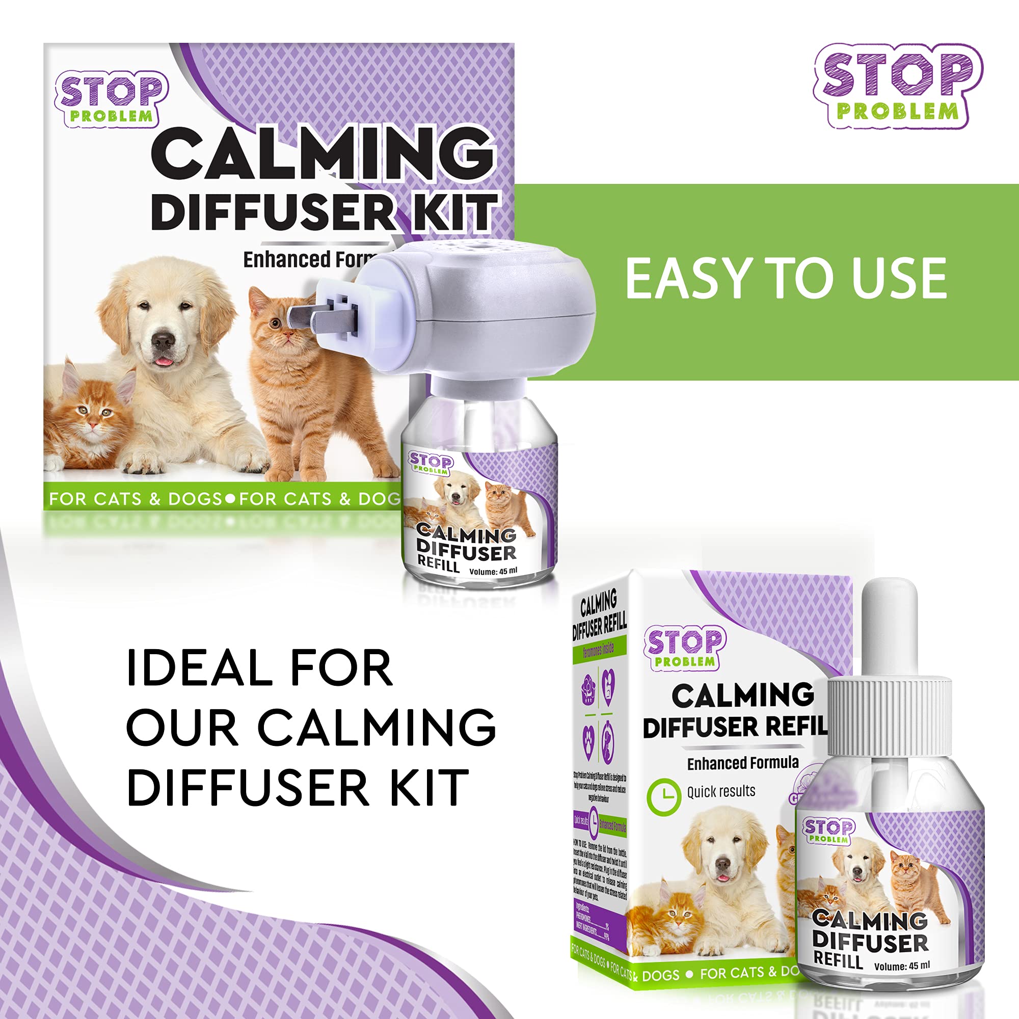 Beloved Pets Pheromone Calming Diffuser Refill 2 Pack for Cats with Long-Lasting Relax Effect - Enhanced Formula of Anxiety Relief - Stress Prevention for Pets (Diffuser not Included)