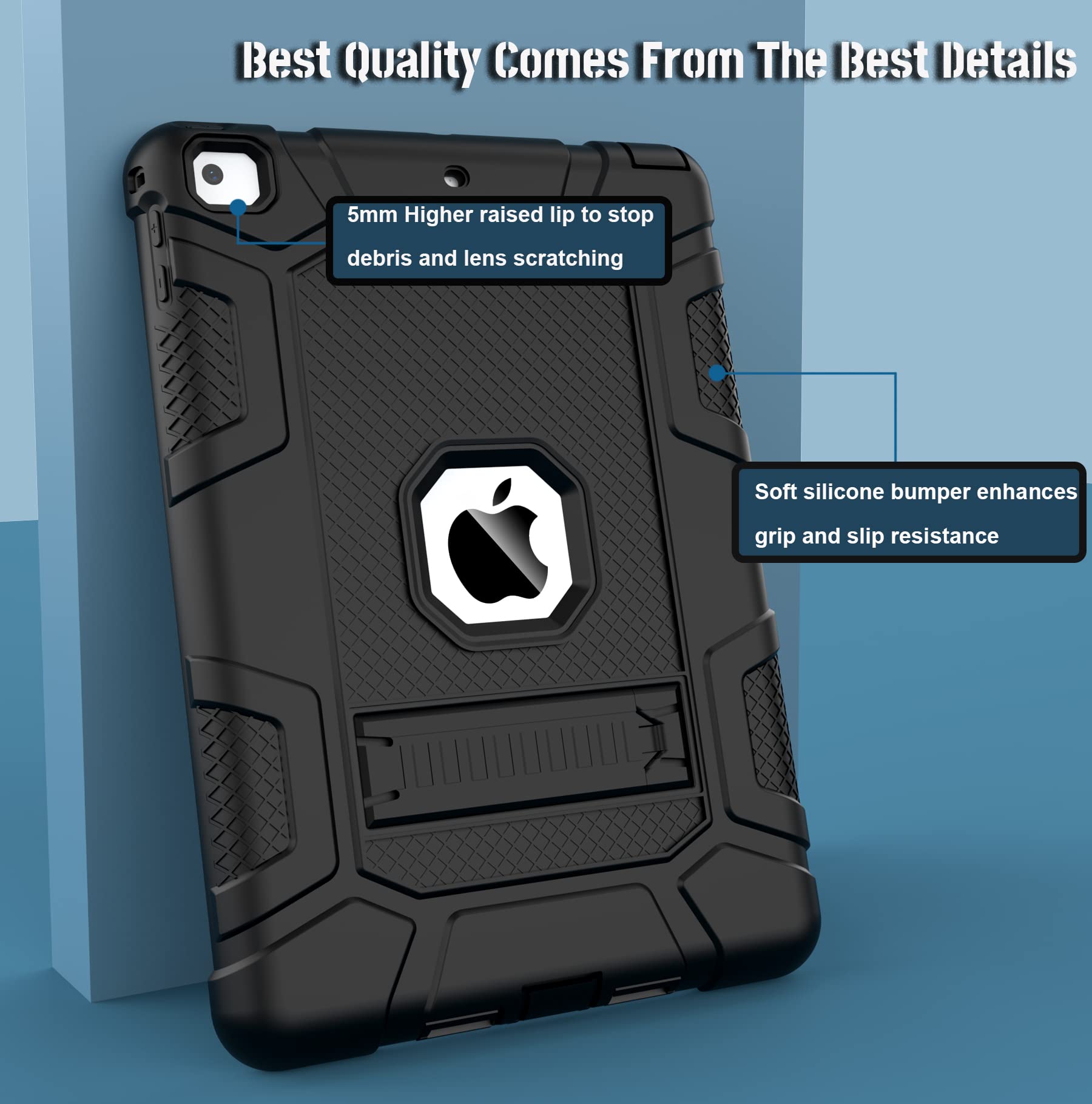 iPad Mini 5 Case, iPad Mini 4 Case, Hybrid Three Layer Armor Shockproof Rugged Drop Protection Cover Case Built with Kickstand for iPad Mini 4/5 7.9 Inch