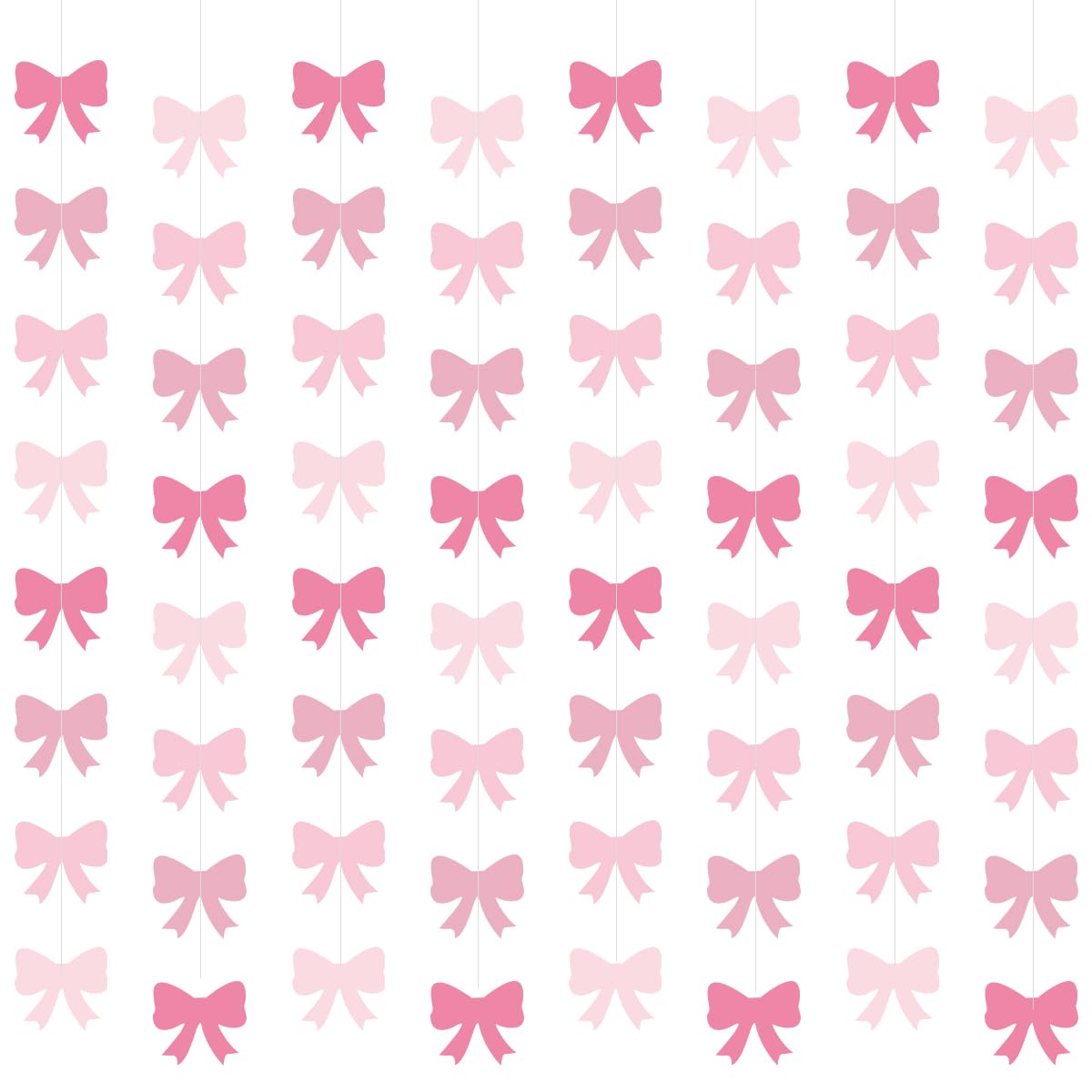 8Pcs Pink Bow Hanging Banners Party Decorations,Coquette Birthday Decorations Girl Bow Theme Birthday Party Decor Bow Garland for Girl Birthday Bachelorette Baby Shower Bridal Shower Party Supplies